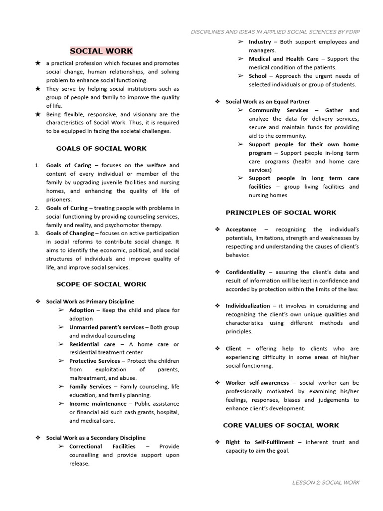 Social Work | PDF | Social Work | Psychotherapy