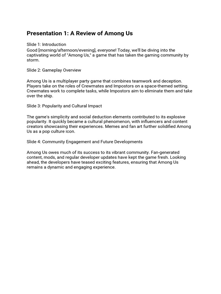 A Review of Among Us | PDF