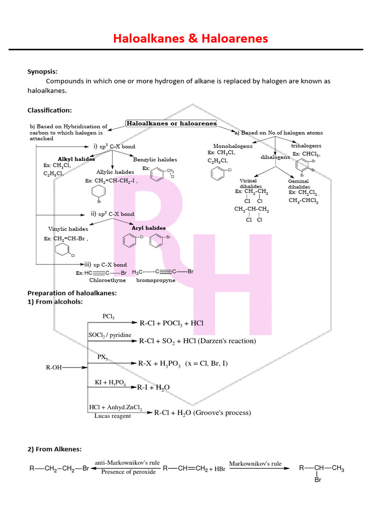 HALOALKANES AND HALOARENES1 | PDF | Chirality (Chemistry) | Chemical ...