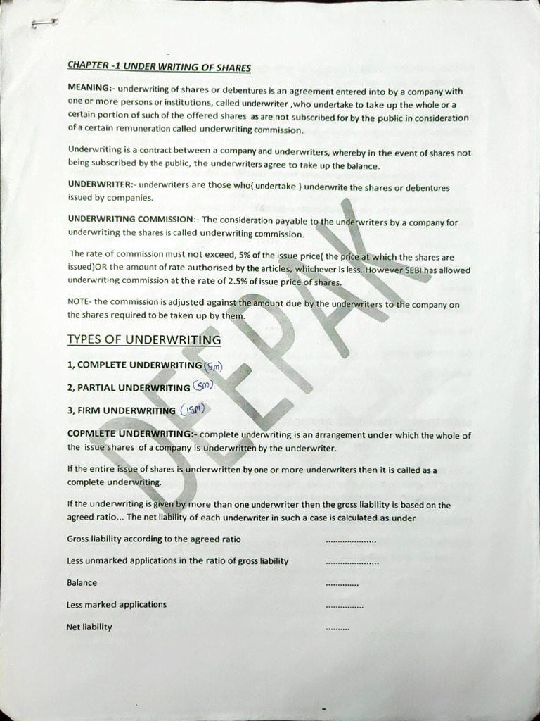 Chapter 2 Underwriting Pdf