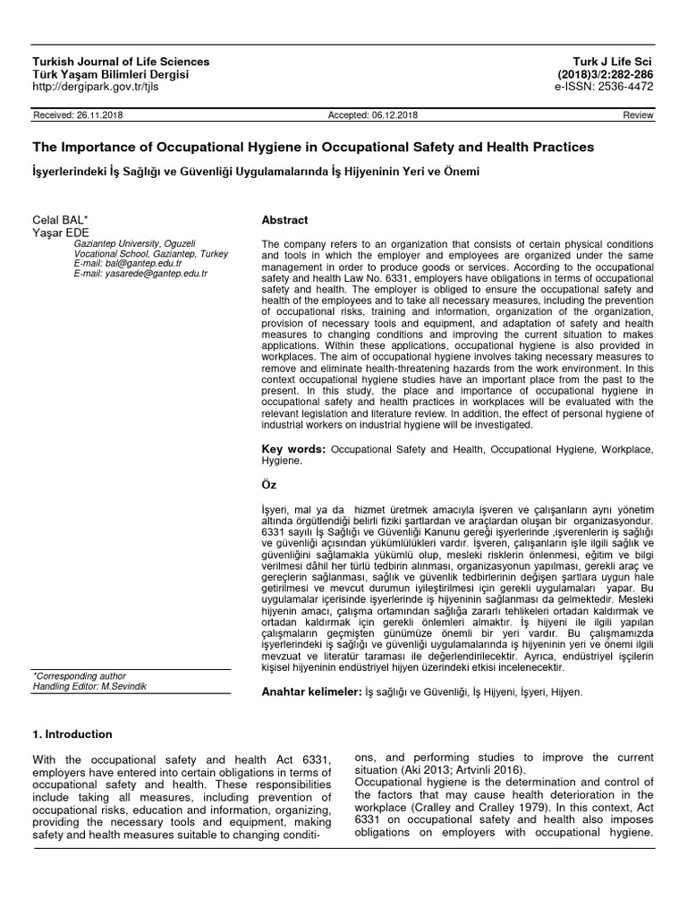 The Importance of Occupational Hygiene I | PDF | Occupational Safety ...