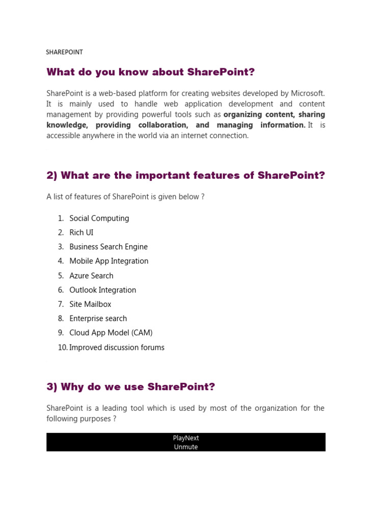 SHAREPOINT | PDF | Share Point | World Wide Web