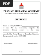 Computer Science Project Class 11 | PDF