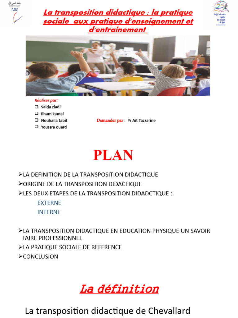 La transposition didactique expliquée | PDF | Modification du comportement | Cognition