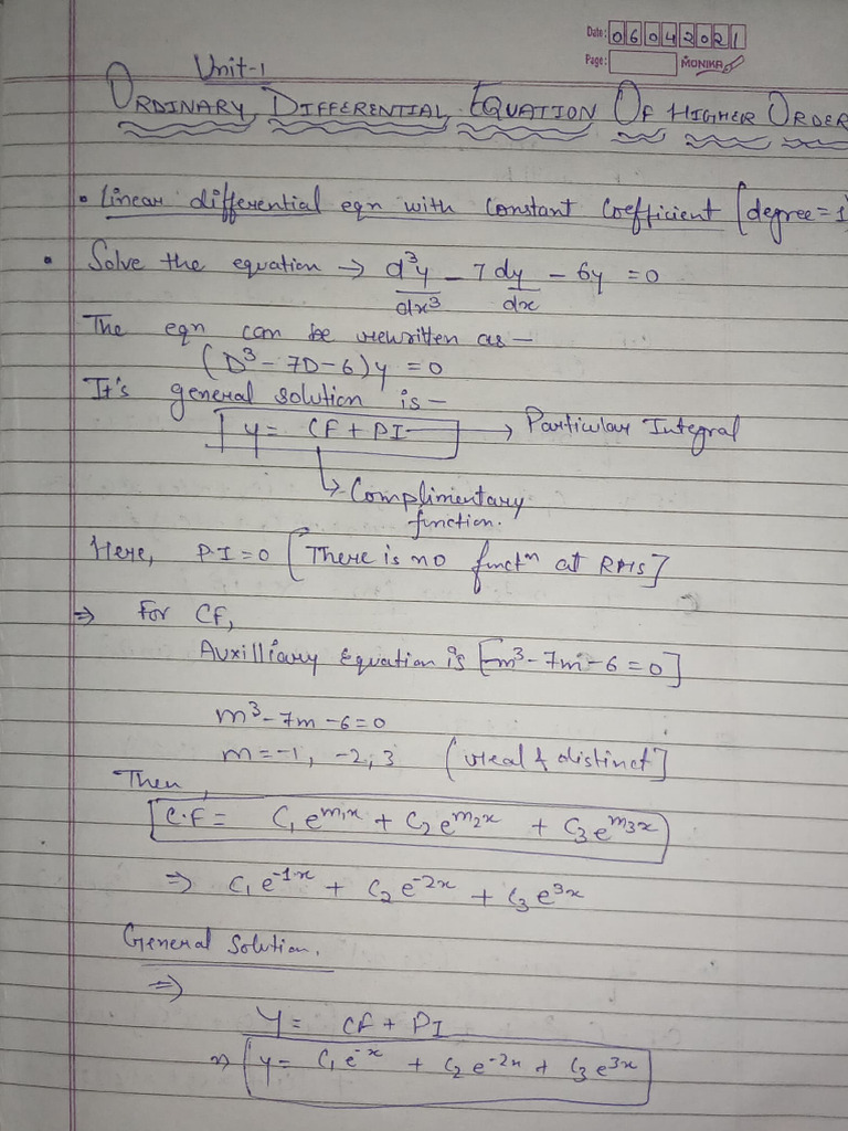 Maths Notes Unit 1 Btech | PDF
