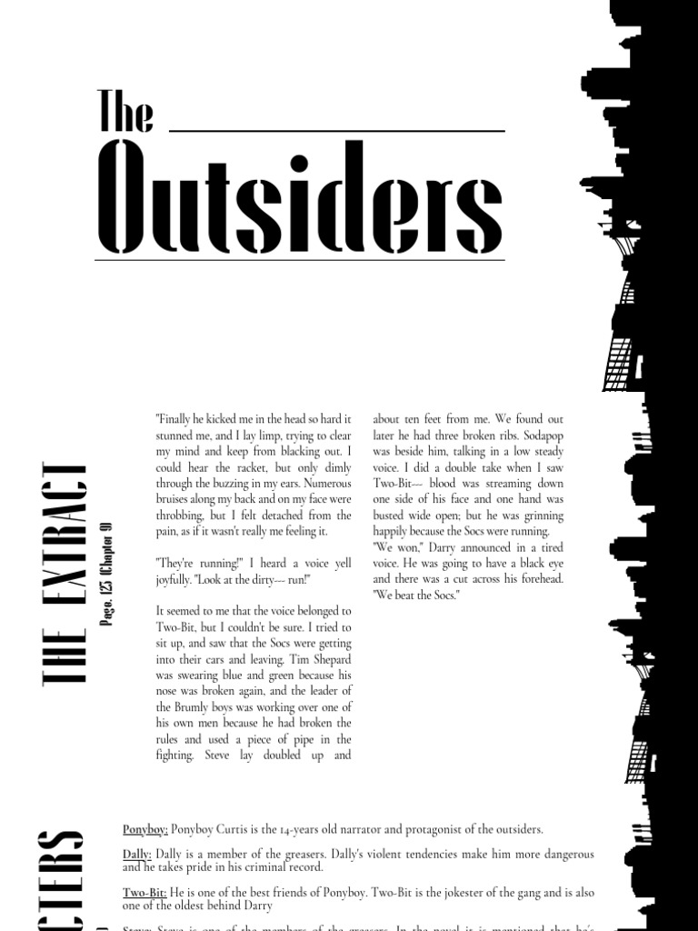 The Outsiders - Internal Oral Assessment | PDF