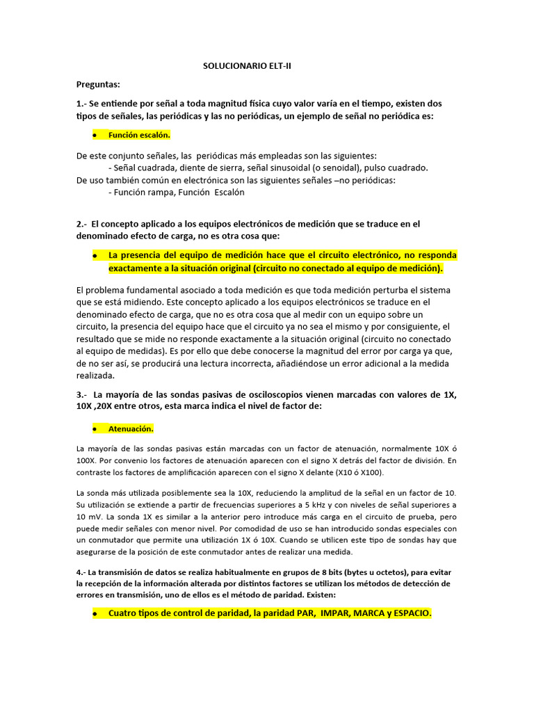 Solucionario Elt-Ii | PDF | Medición | Electrónica