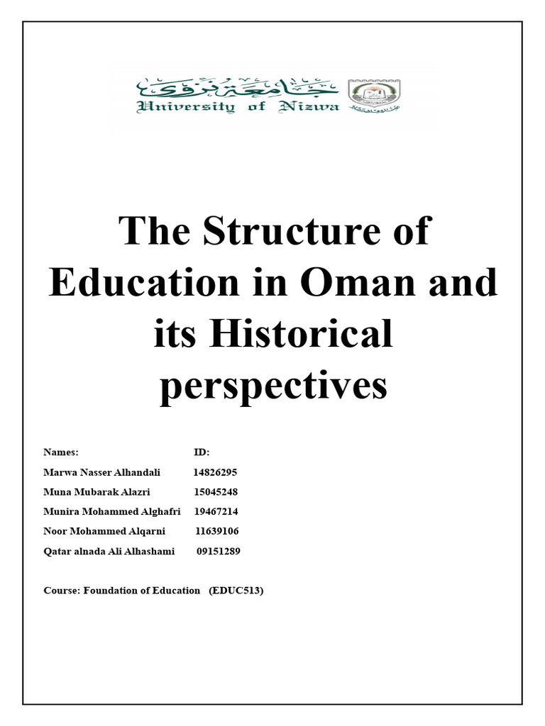 The Structure of Education in Oman and Its Historical Perspectives ...