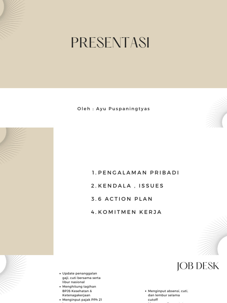 Presentasi - Ayu Puspaningtyas | PDF | Pengelolaan Keuangan & Uang