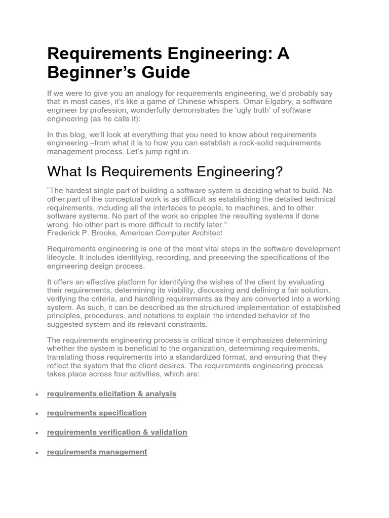 Requirements Engineering | PDF | Feasibility Study | Specification (Technical Standard)