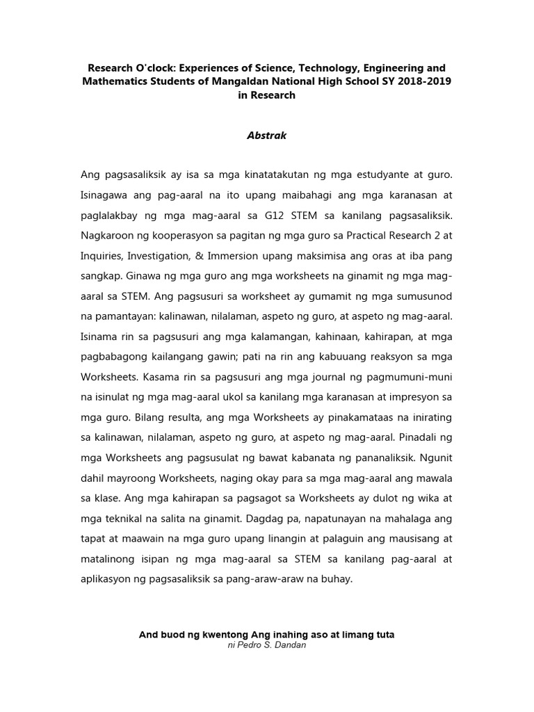 Filipino Abstrak Buog | PDF