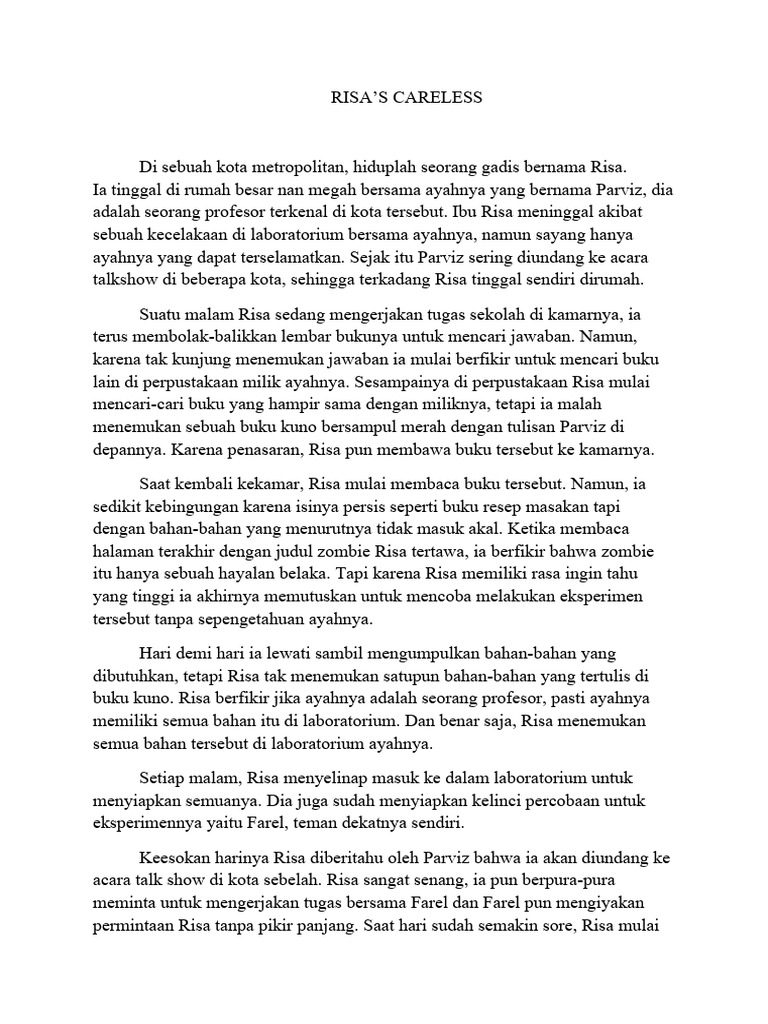 Risa dan Eksperimen Zombie Berbahaya | PDF | Fiksi Misteri, Thriller ...