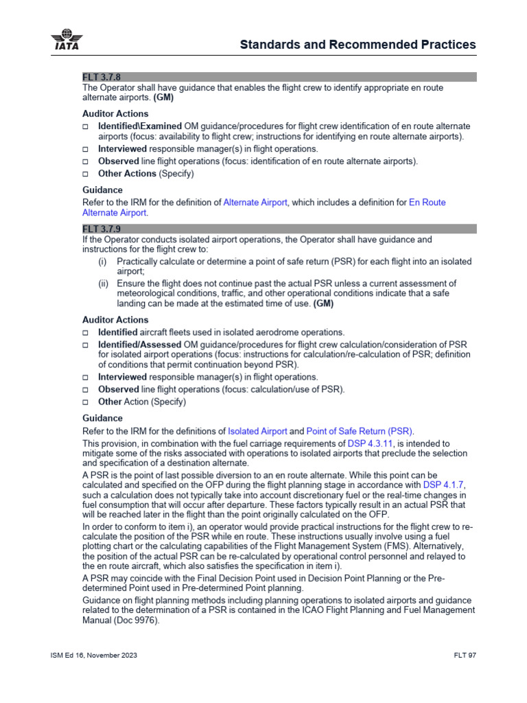 IOSA Standards Manual (ISM) Edition 16 - 2 | PDF | Instrument Flight ...