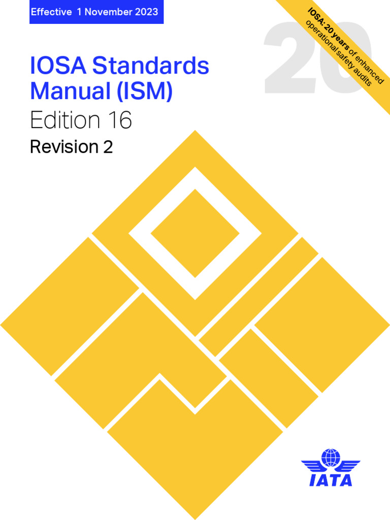 IOSA Standards Manual (ISM) Edition 16 - 1 | PDF | Risk Management | Risk