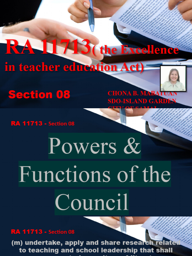 RA 11713 Section 08: Council Functions | PDF | Policy | Teachers