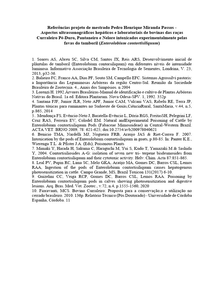 Referências Projeto de Mestrado Pedro | PDF
