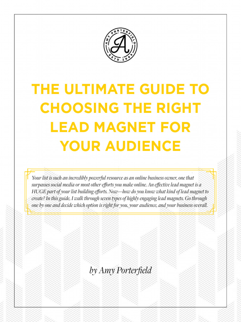 Ultimate Guide To Choosing The Right Lead Magnet | PDF