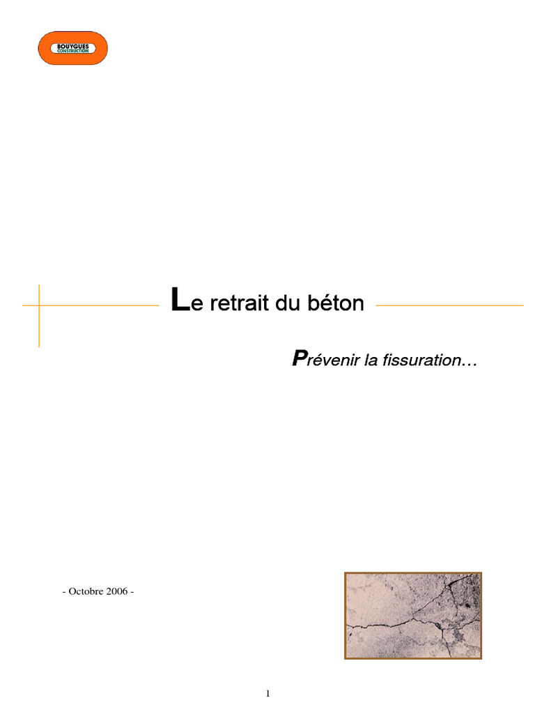 Retrait du béton : prévention des fissures | PDF | Béton | Béton armé