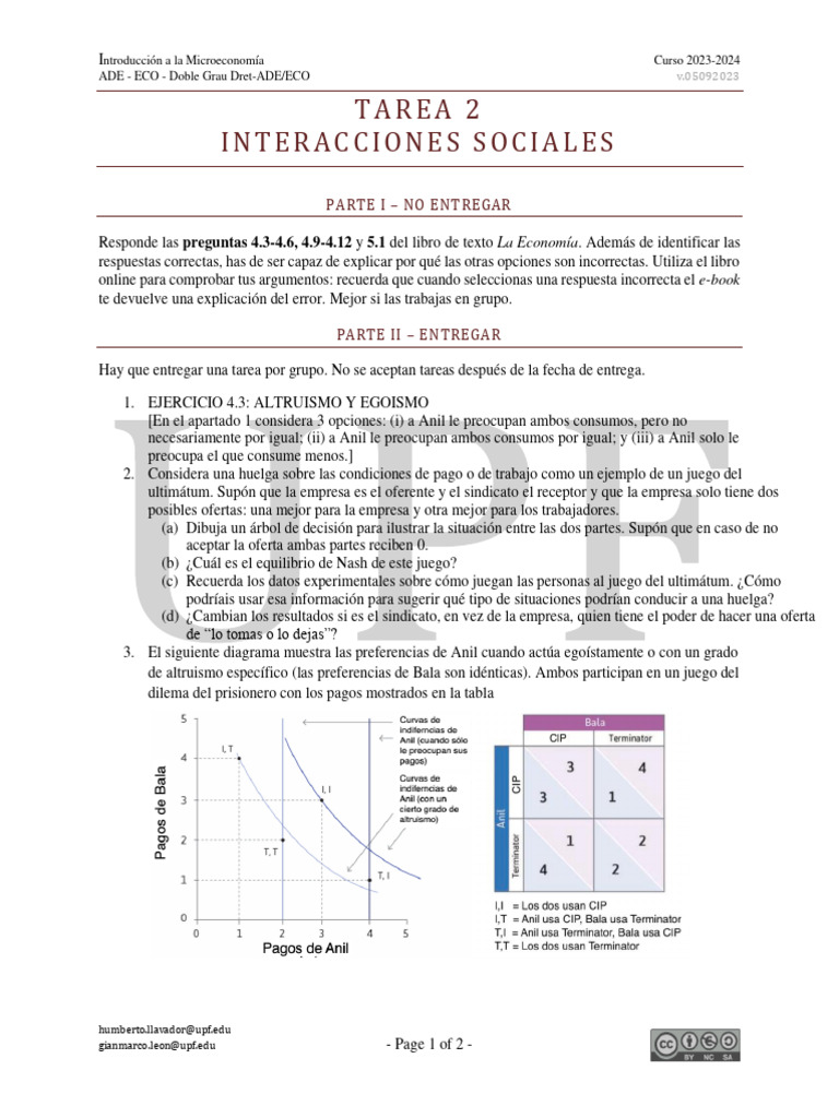 Tarea 02 2023 | PDF | Altruismo