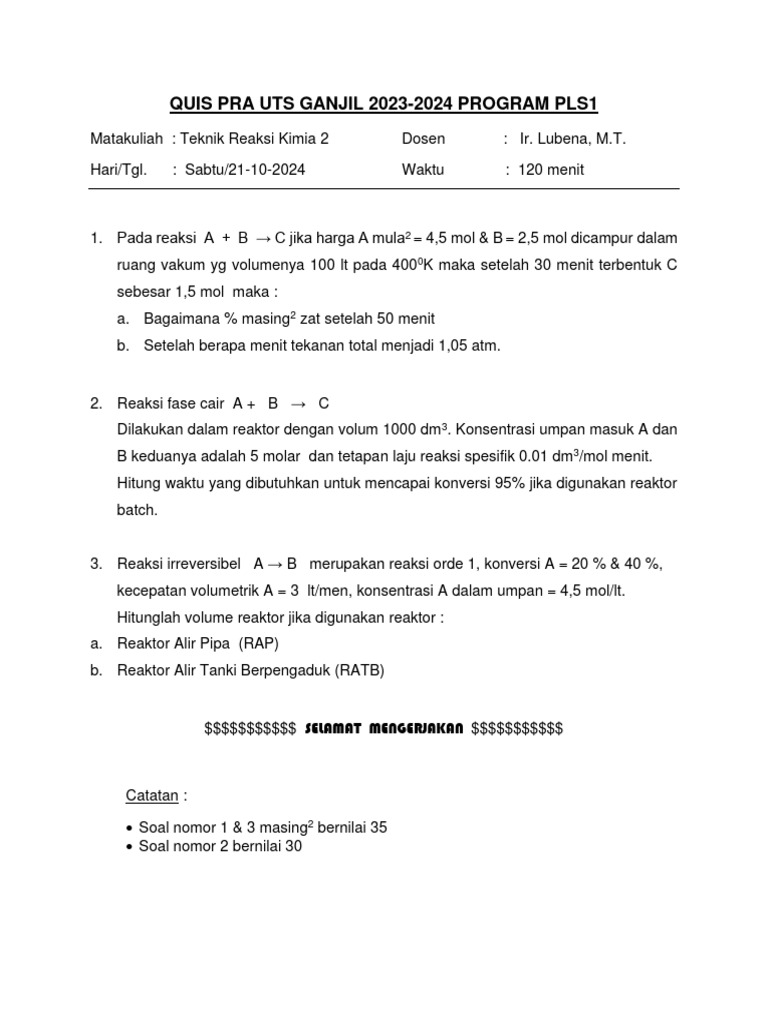 Quis Pra Uts TRK2 - PLS1 | PDF