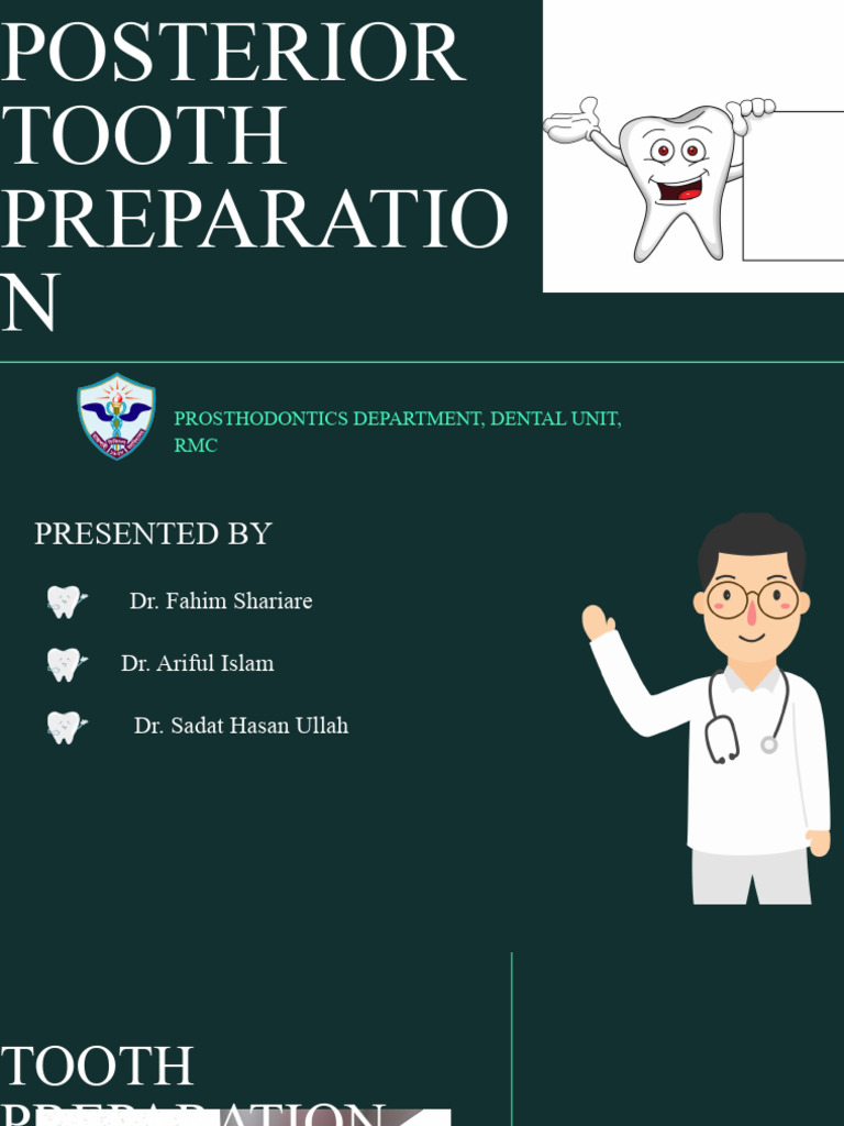 Posterior Tooth Preparation | PDF | Dentistry Branches | Dentistry