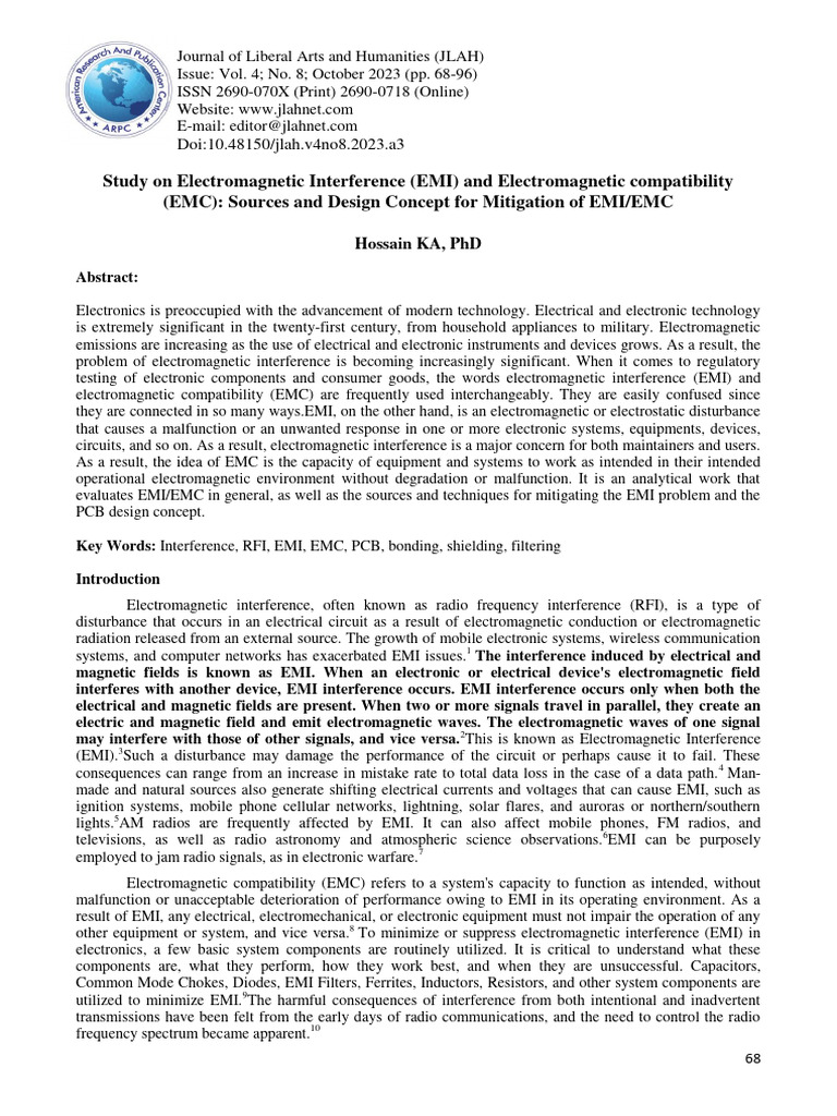 Study On Electromagnetic Interference (EMI) and Electromagnetic Compatibility (EMC) : Sources ...
