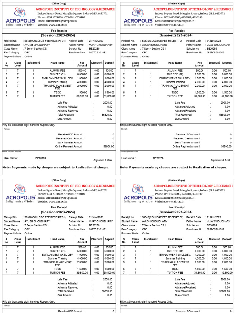 Class Wise Due Template | PDF | Cheque | Payments