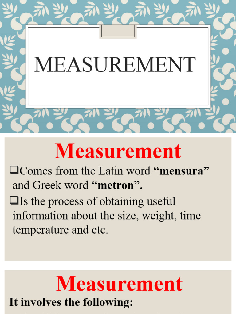 Week 1 - Measurement | PDF | Measurement | Temperature
