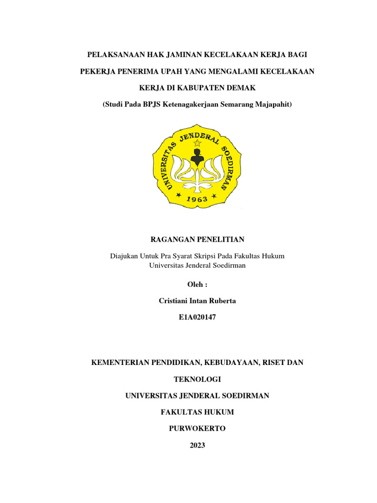 Cristiani Intan Ruberta - E1a020147 - Ragangan Penelitian | PDF