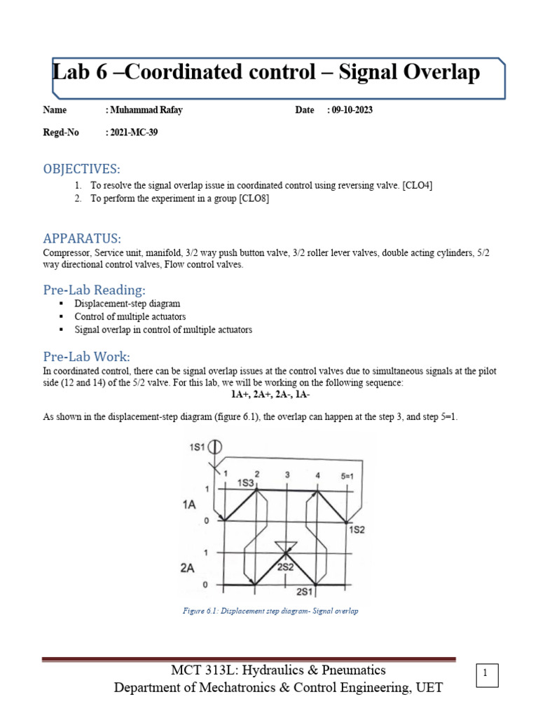 Lab No 6 - Coordinated Control - Signal Overlap | PDF | Valve | Actuator