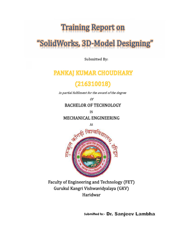 Summer Training Report | PDF | Computer Aided Design
