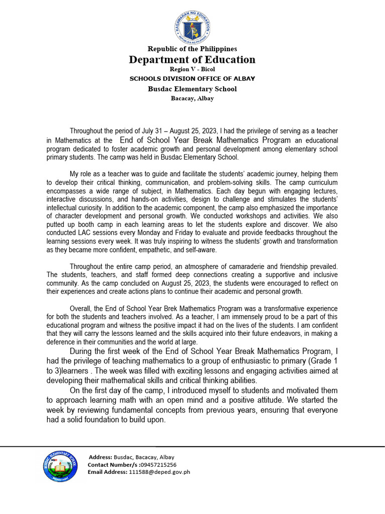 NLC Narrative in Math | Download Free PDF | Education Theory ...