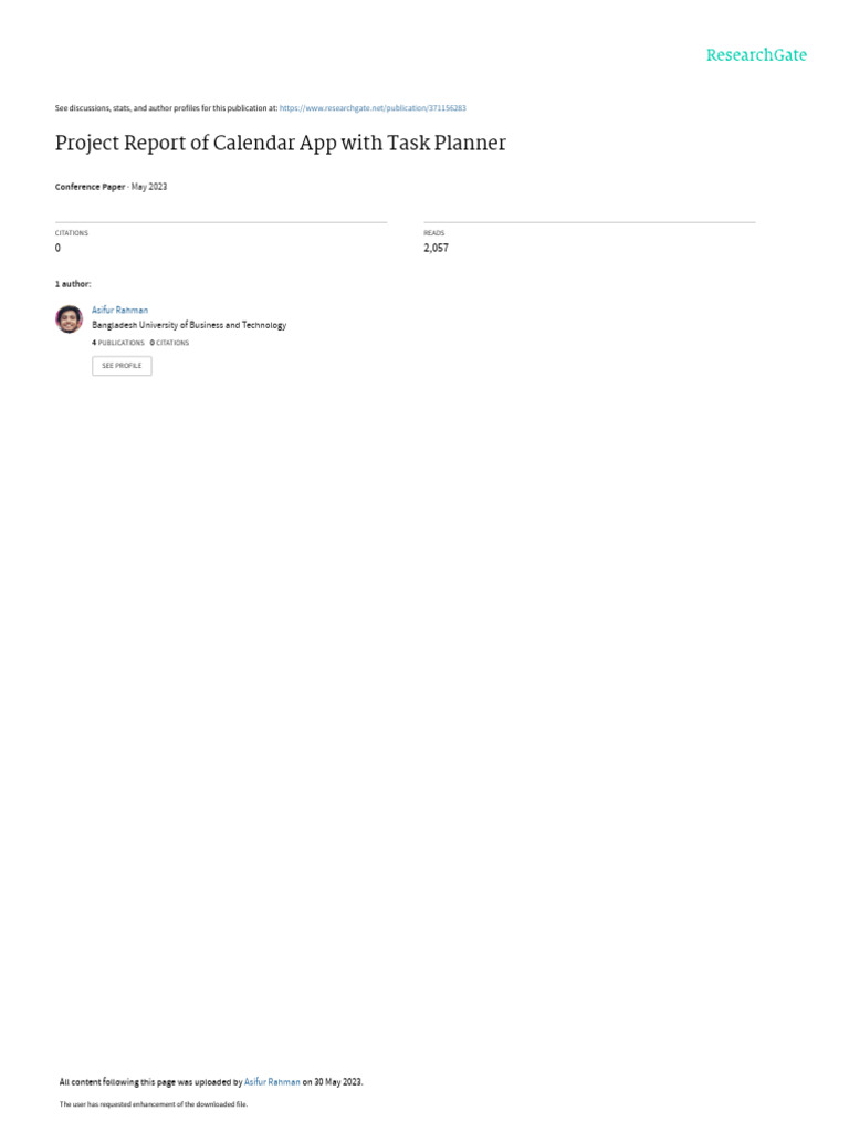 Project Reportof Calenderappwith Task Planner | PDF | Computer Program ...