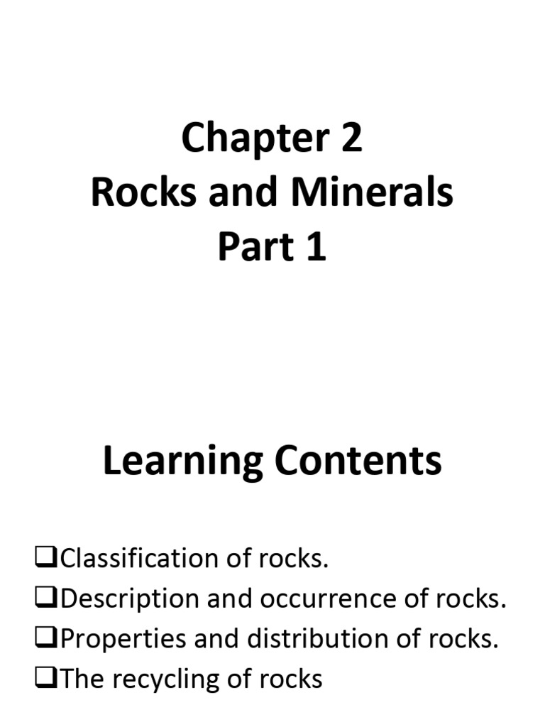Lecture Notes For Week 4 - Rocks and Minerals - Part 1 | Download Free ...