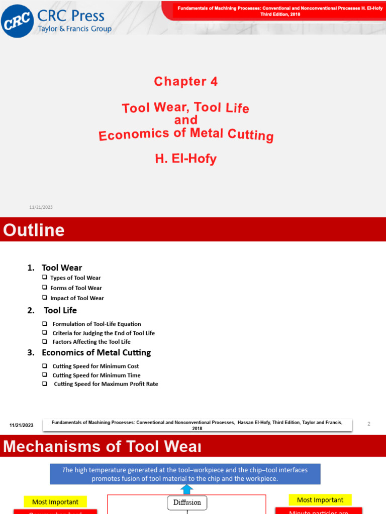 Tool Life and Wear in Metal Cutting | PDF | Wear | Machining