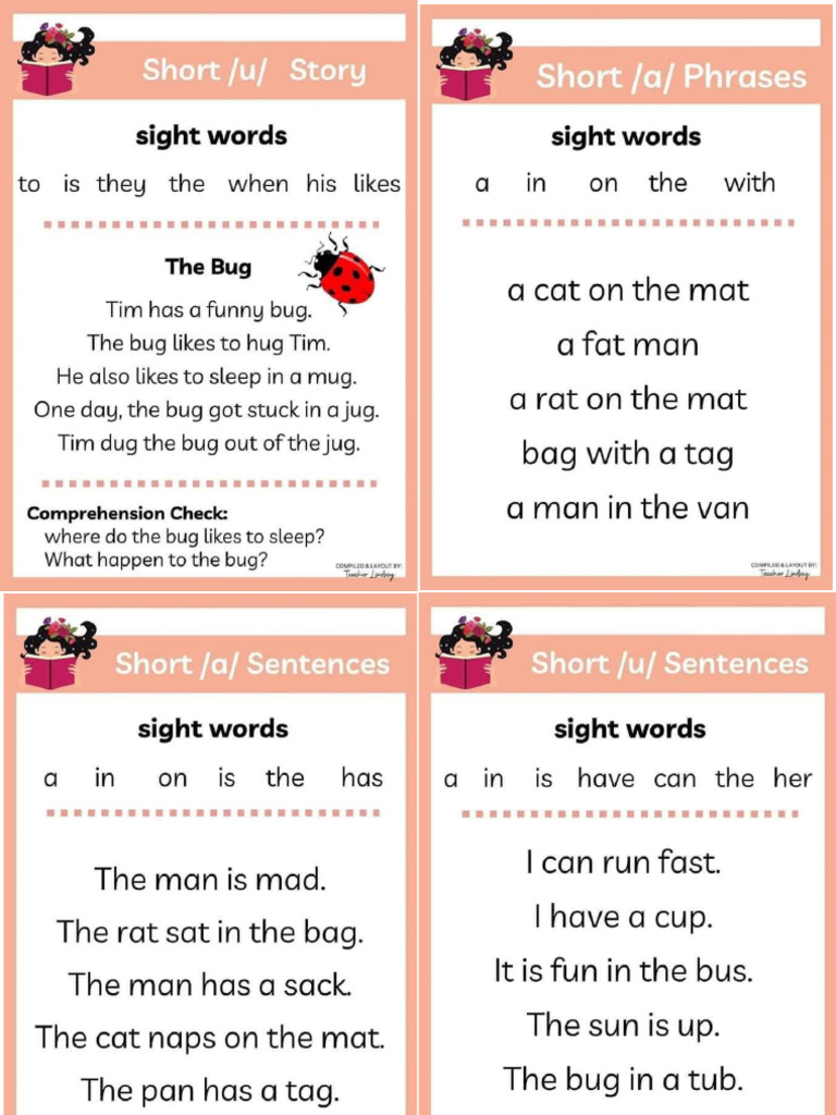 Short Aa To Uu Phrases, Sentences, and Stories | PDF