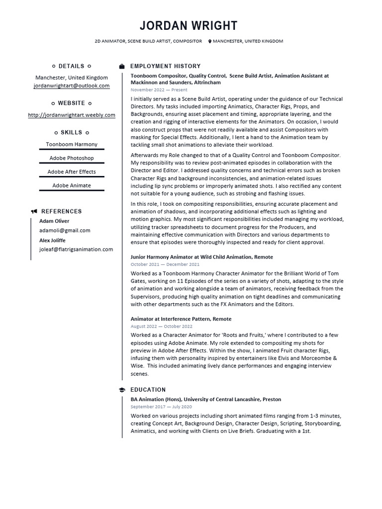 Jordan Wright CV 2023 | PDF | Art