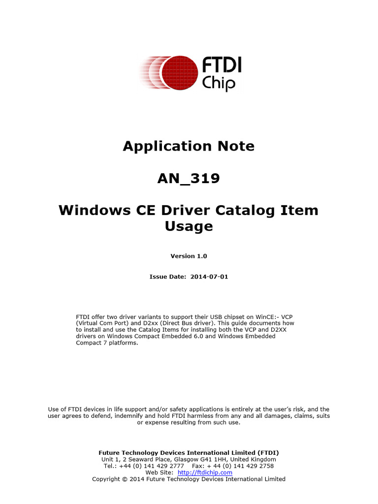 An 319 Windows CE Driver Catalog Item Usage | PDF | System Software ...