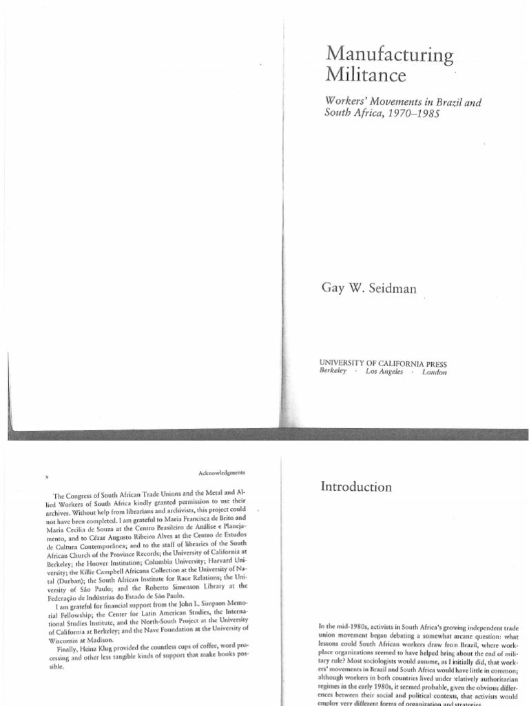 Seidman - Manufacturing Militance | PDF