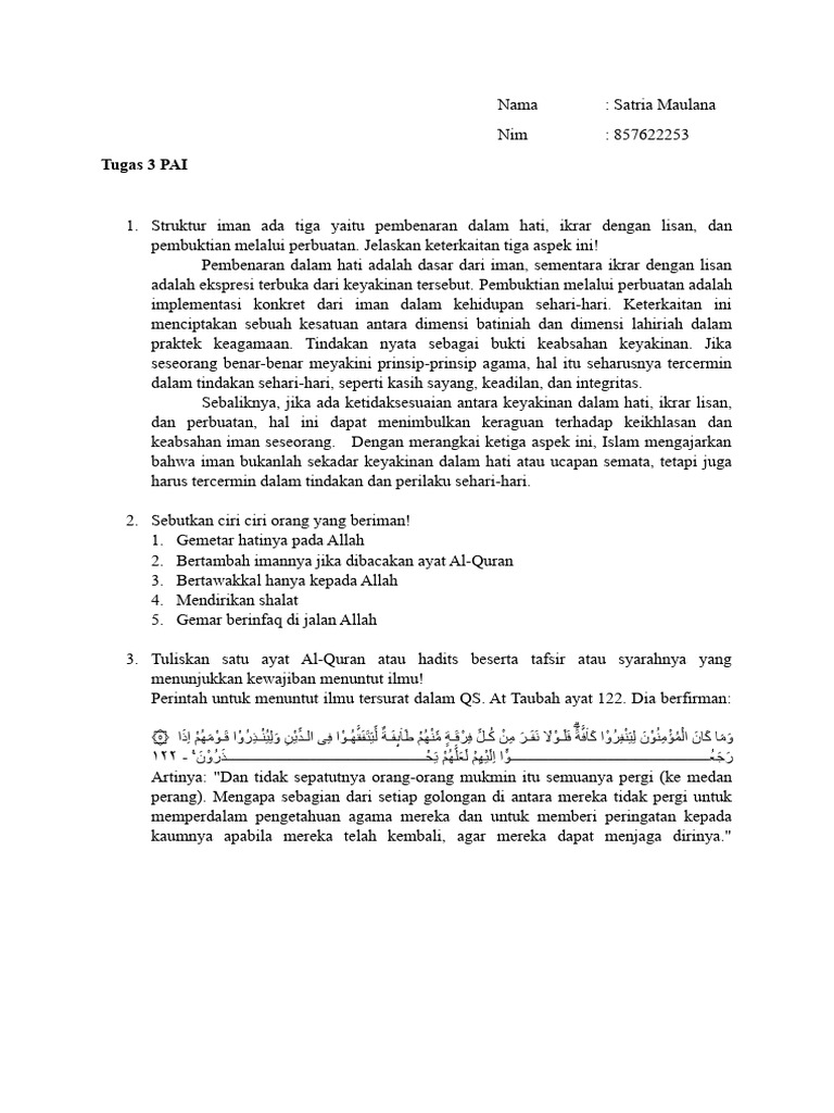 Satria Maulana Tugas 3 PAI | PDF