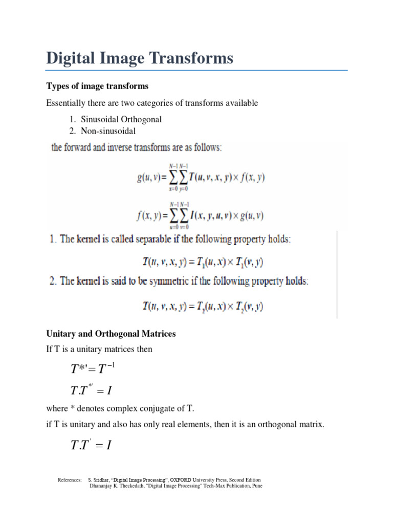 Unit-3 NHM Transform | PDF | Discrete Fourier Transform | Matrix (Mathematics)