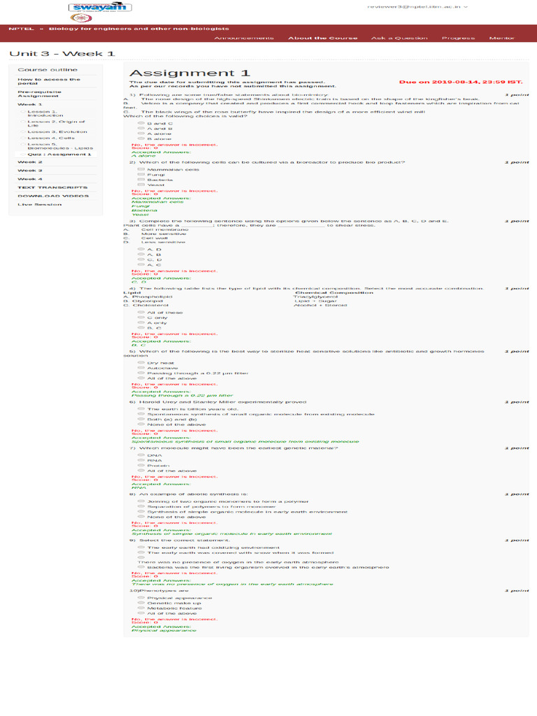 Noc19 Ge31 Assignment Week 1 | PDF