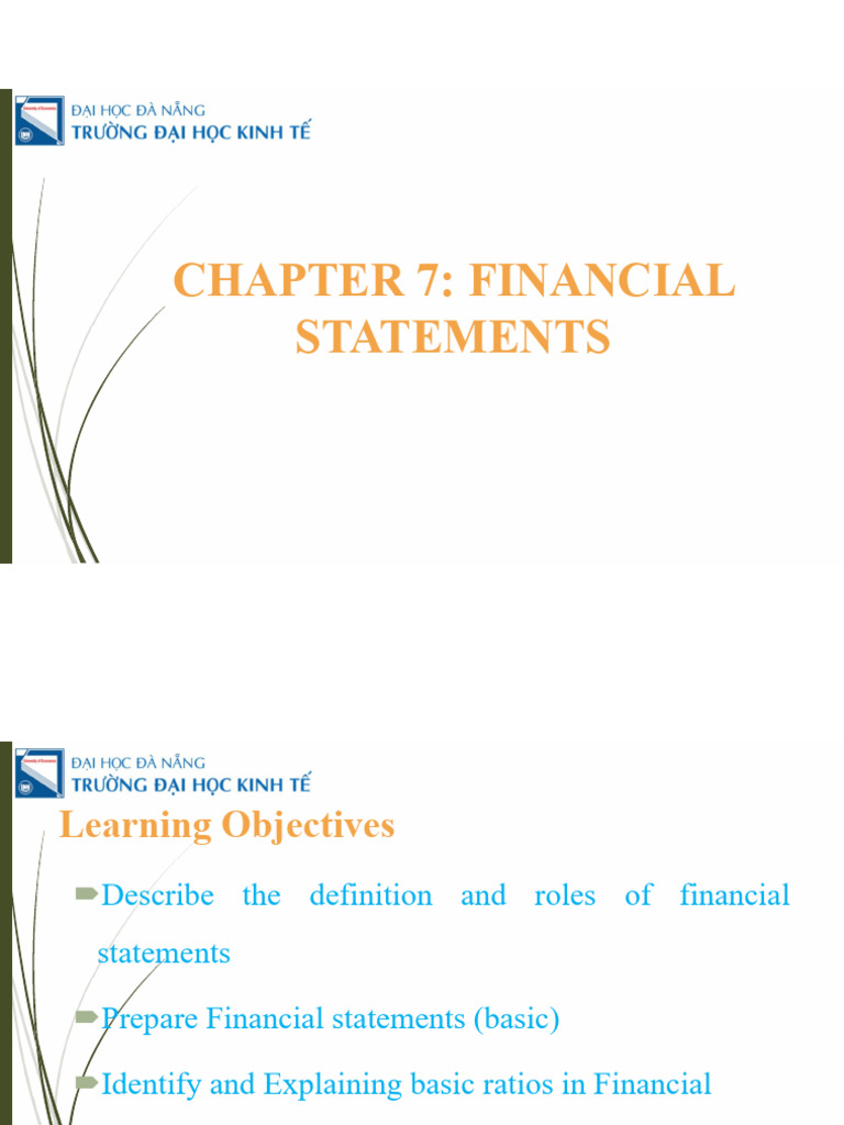 Chapter 7 - Financial Statements | Download Free PDF | Net Income | Debits And Credits