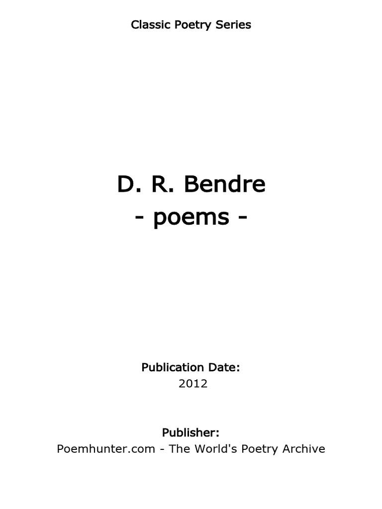 D R Bendre 2012 7 | PDF | Poetry