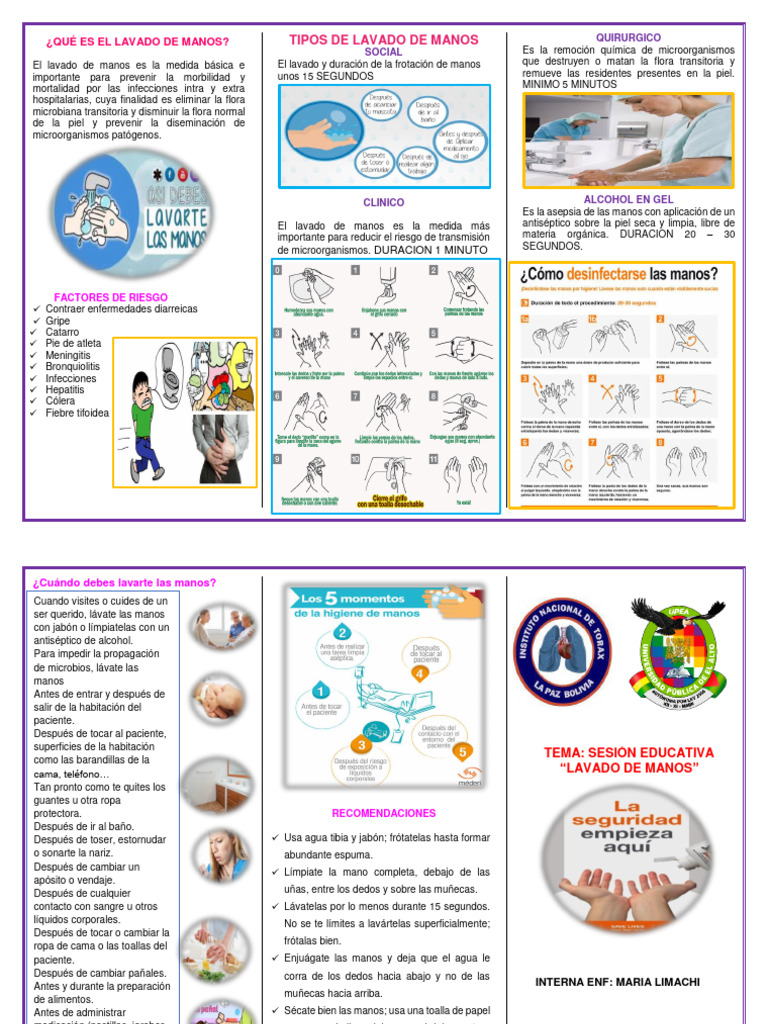 Triptico de Lavado de Manos 023037 | PDF | Lavado de manos | Cuidado de la salud