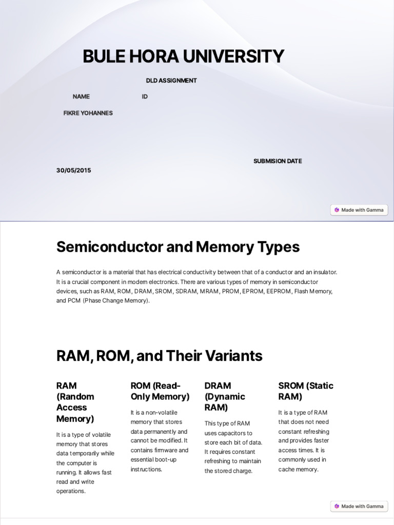 Assigment 3 | PDF | Random Access Memory | Read Only Memory