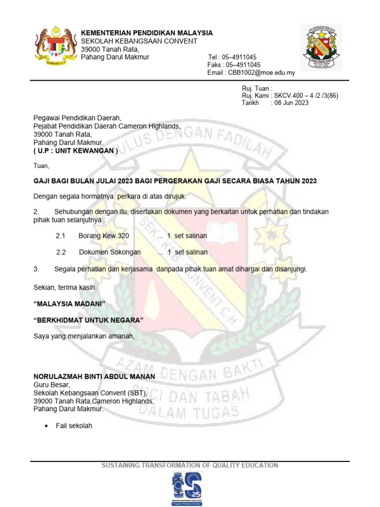 Surat Litup Format Baru 2-Zul | PDF