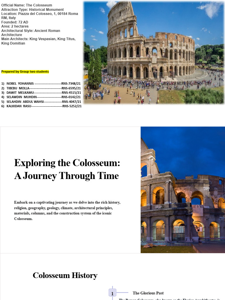 Exploring The Colosseum A Journey Through Time | PDF | Roman Empire