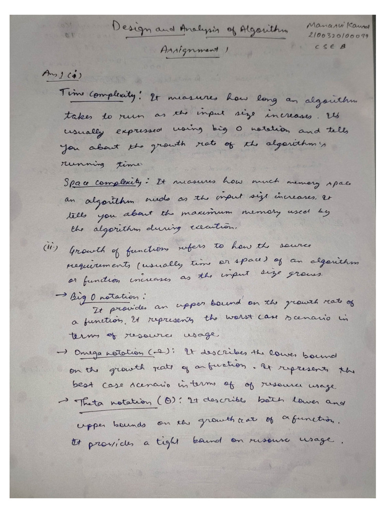 Manasvi Kansal - DAA | PDF