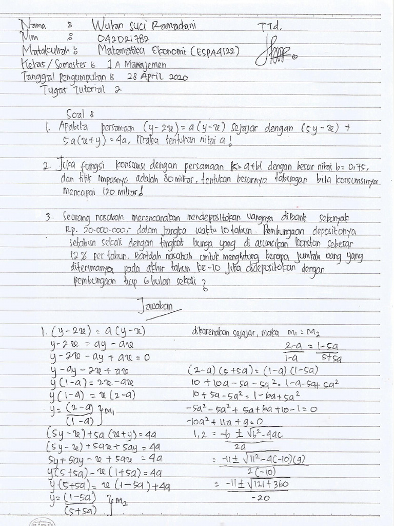 Wulan Suci Ramadani Matematika TT2 | PDF